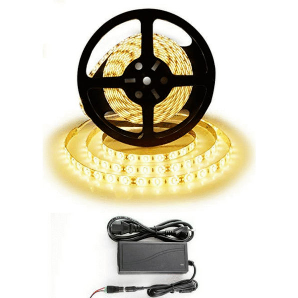 Kit tira Led blanco calido 5050 siliconada para Exterior + Fuente de 3 ...